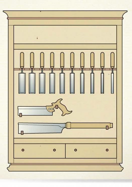 Versatile hand tool display | Canadian Woodworking