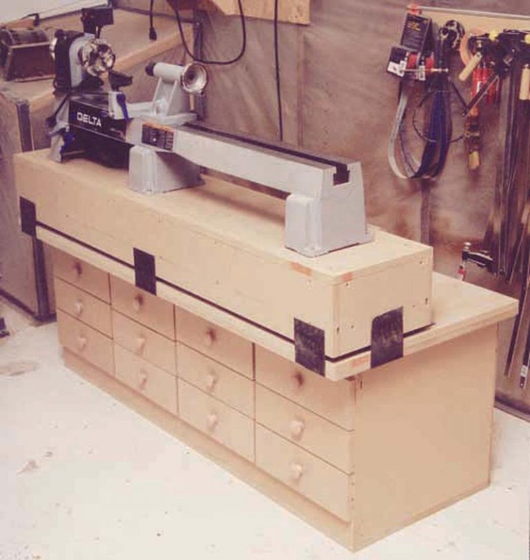 Mini lathe bench and cabinet | Canadian Woodworking