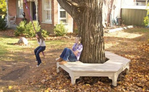 Make a hexagonal tree bench - Canadian Woodworking