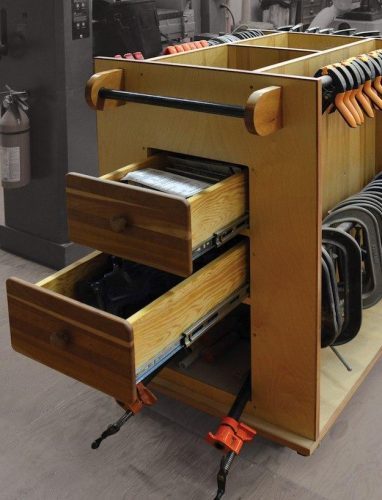 Rolling clamp storage - Canadian Woodworking