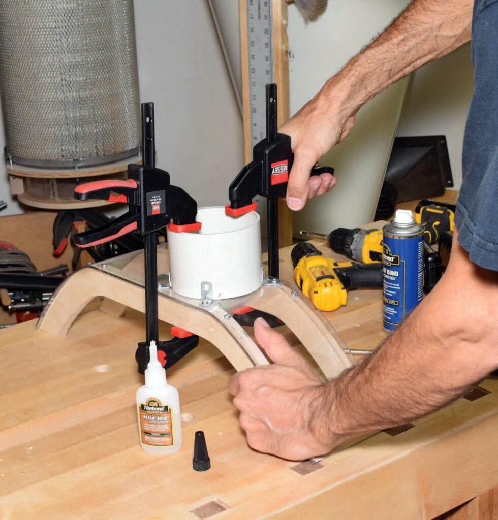 Ceiling-Mounted Adjustable Table Saw Guard | Canadian Woodworking