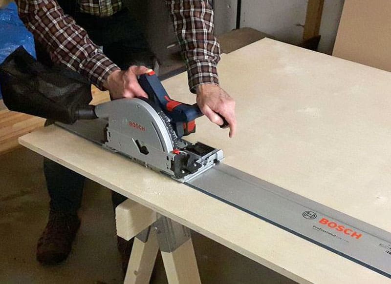 Bosch cordless brushless track saw - Canadian Woodworking