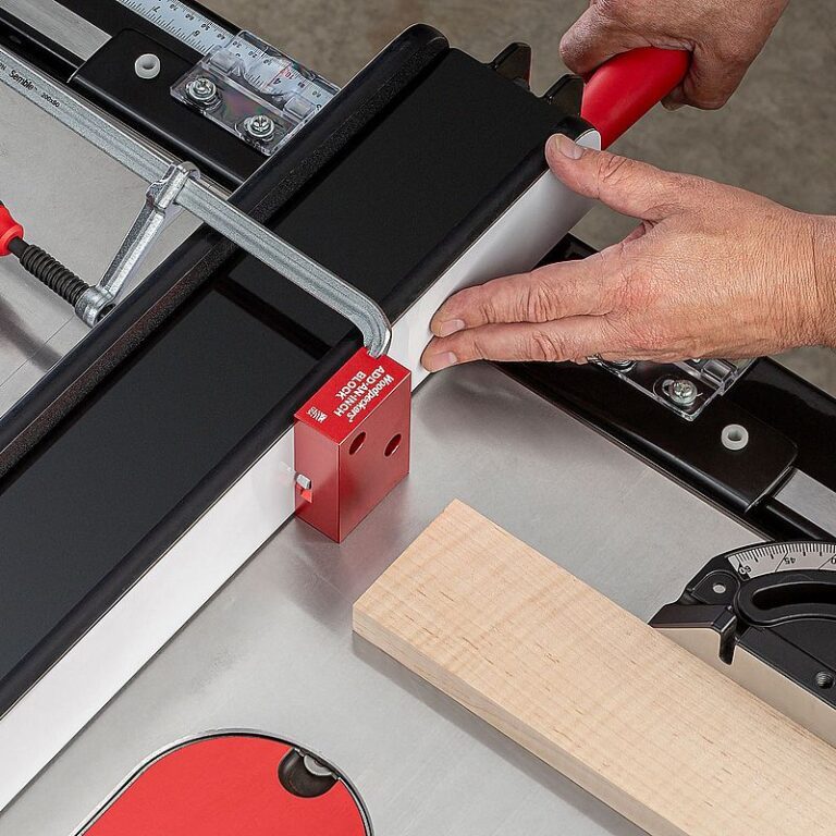 Versatile fence offset block from Woodpeckers - Canadian Woodworking