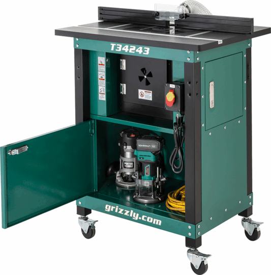 Grizzly’s mobile router table workstation combines precision, storage ...