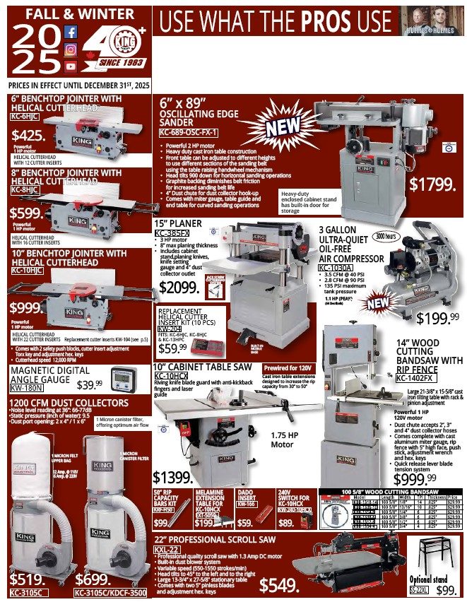 King Canada 2025 Fall/Winter catalogue - Canadian Woodworking